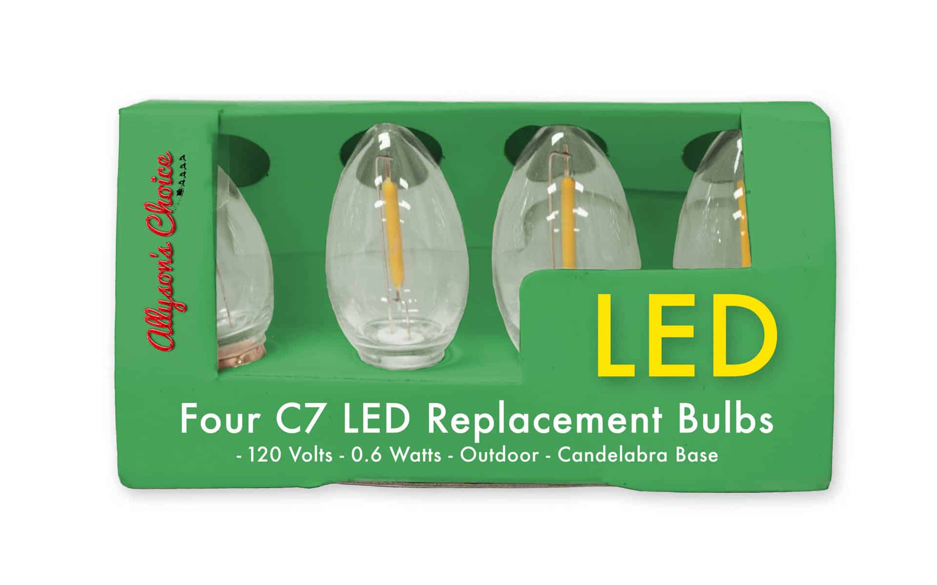 4Pk C7 LED Bulbs – Warm White Transparent - Orman Inc.